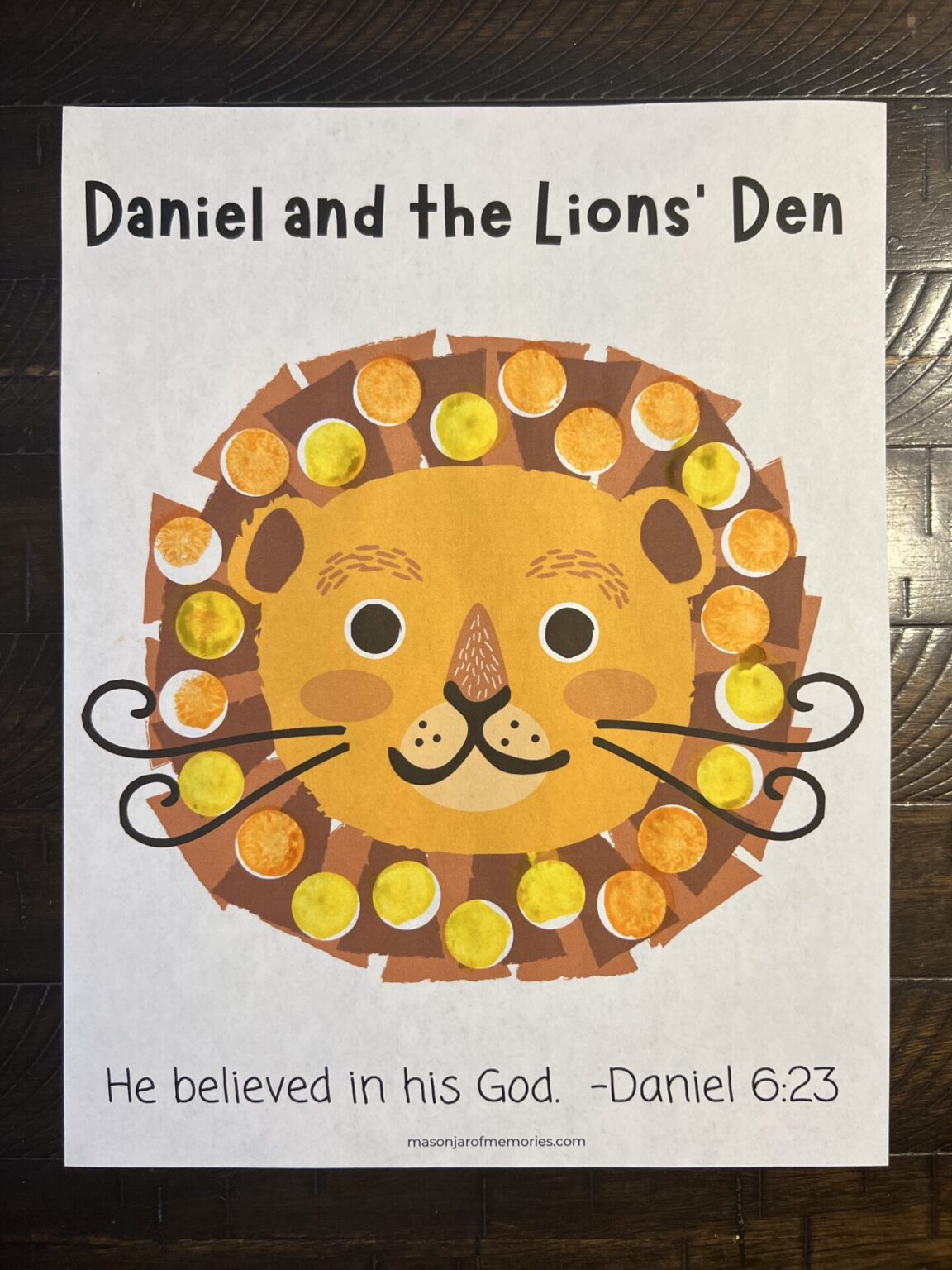 Daniel and the Lions’ Den Craft- FREE Printable! - Mason Jar of Memories